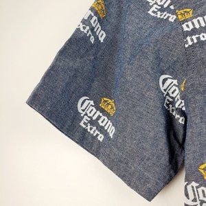 Corona | Shirts | Corona Extra Button Up Denim Ss Shirt Sz Med Nwot ...